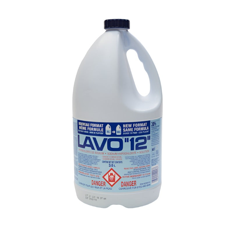 BLEACH - LAVO-12 LIQUID 12% @ 6x3.6L – Blackbird Paper Products